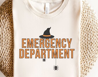 Halloween Emergency Department Shirt, Halloween ER Nurse Tshirt ...