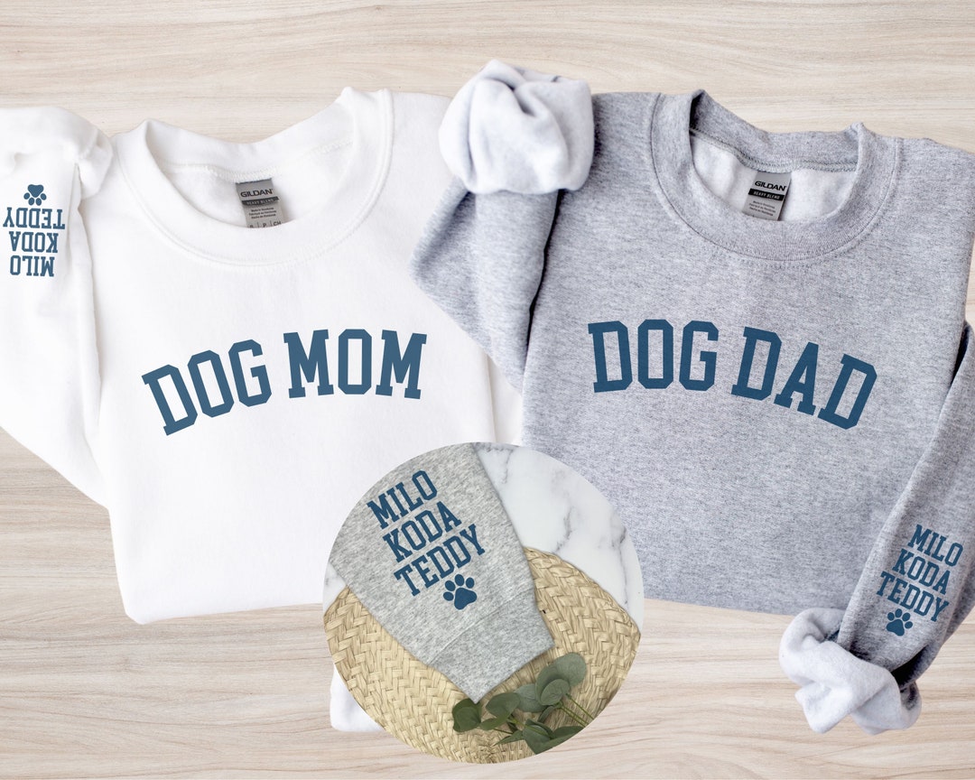 Personalized Matching Dog Mom and Dog Dad Sweatshirt With Dog Names Dog ...