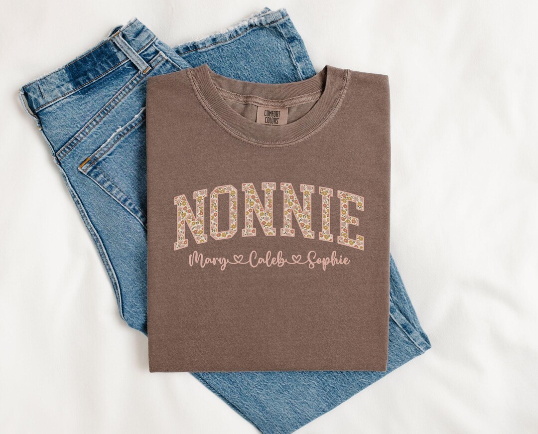 Personalized Nonnie Shirt Gift From Grandkids Floral Promoted to Tshirt ...