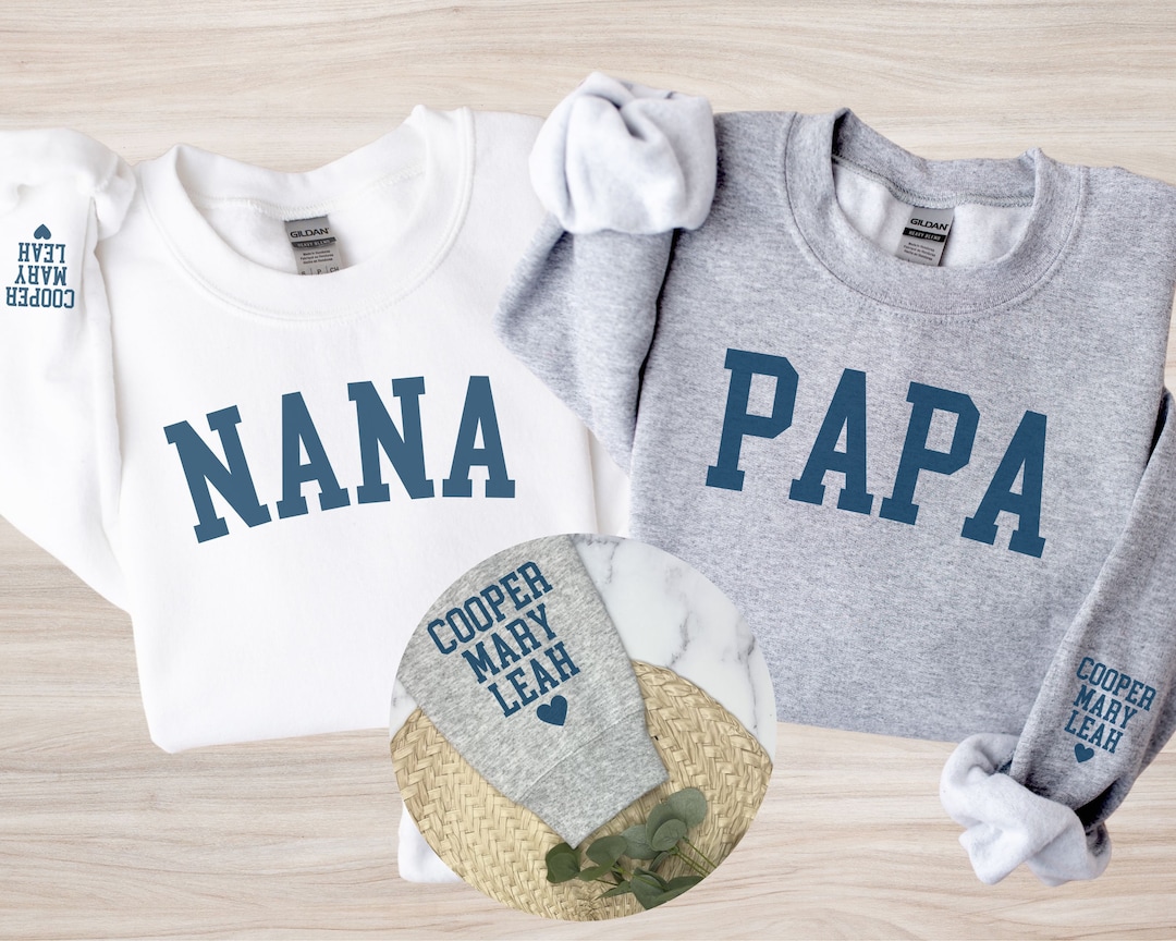 Personalized Matching Nana and Papa Sweatshirt Grandkids Names ...