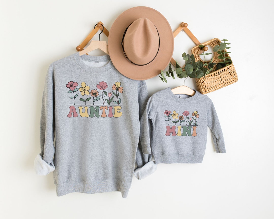 Wildflowers Auntie & Mini Sweatshirt Boho Aunt and Me Outfit Auntie and ...