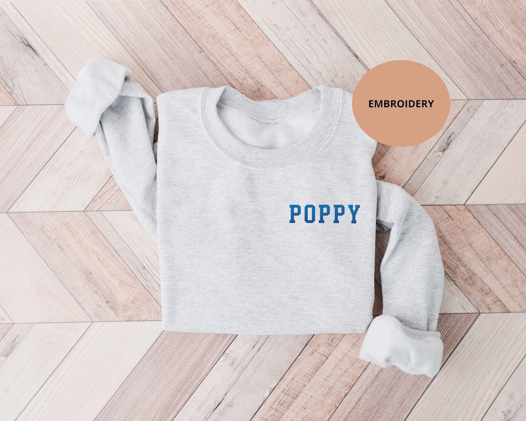 Poppy Embroidered Sweatshirt Poppy Embroidery Sweater New Poppy Gifts ...