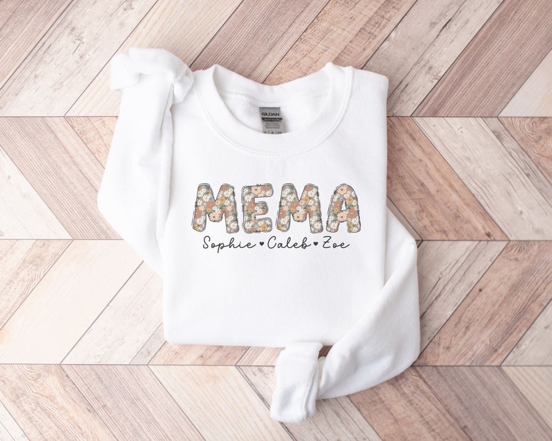 Personalized Mema Sweatshirt With Grandkids Names Mema Crewneck New ...