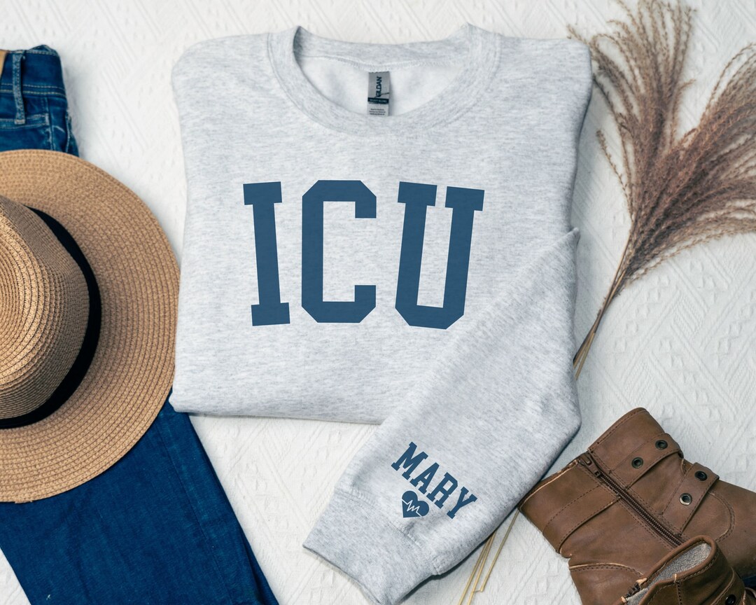 Personalized ICU Sweatshirt ICU Nurse Sweatshirt Custom Nurse ...