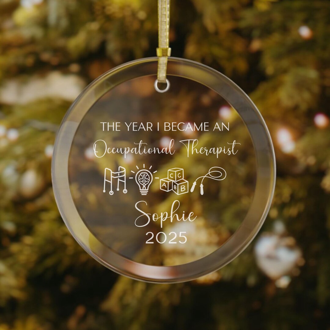Personalized Occupational Therapist Glass Ornament Custom First ...
