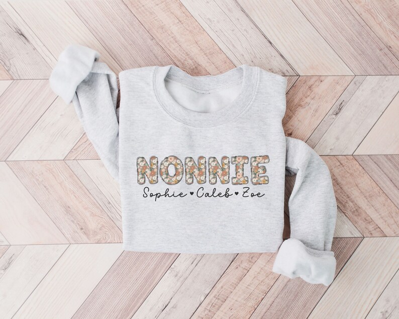 Nonnie Sweatshirt Nonnie Crewneck New Nonnie Gifts Personalized Nonnie ...