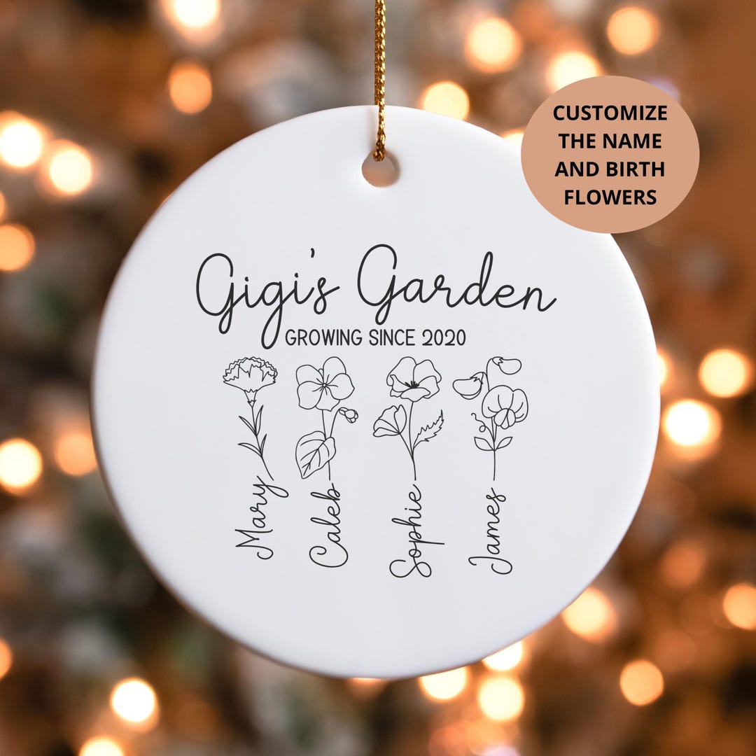 Personalized Ceramic Birth Month Flower Gigi Ornament Promoted to ...