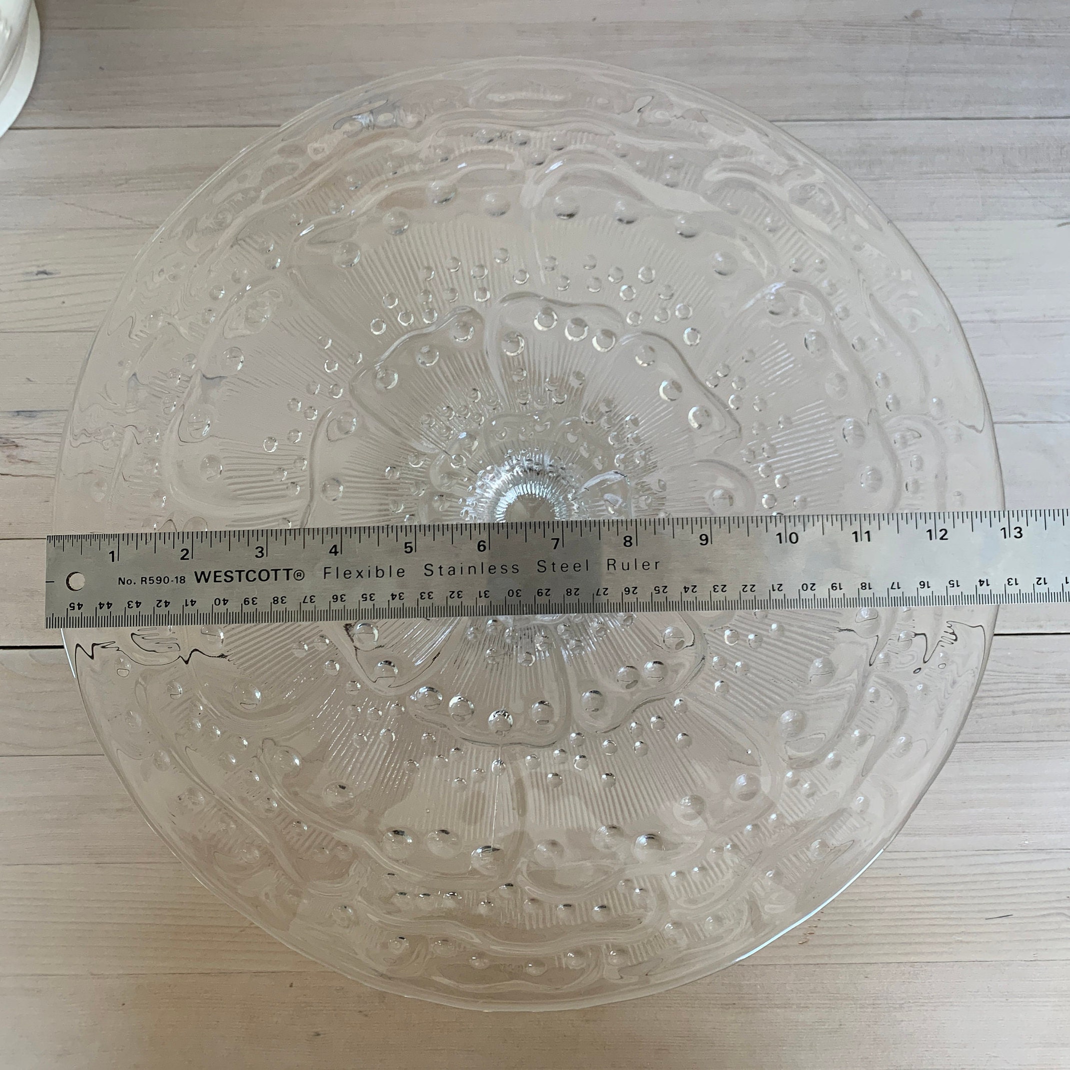 Vintage Large Glass Pedestal Cake Stand 13 Inches - Etsy