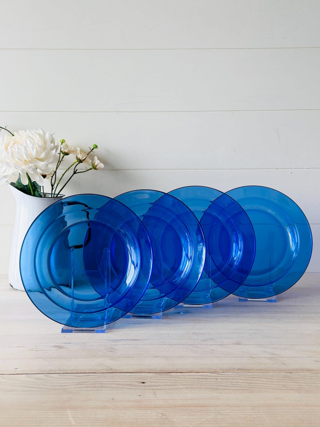 1970's Vintage Arcoroc France Blue Luncheon/dessert Plates Set of 4 - Etsy