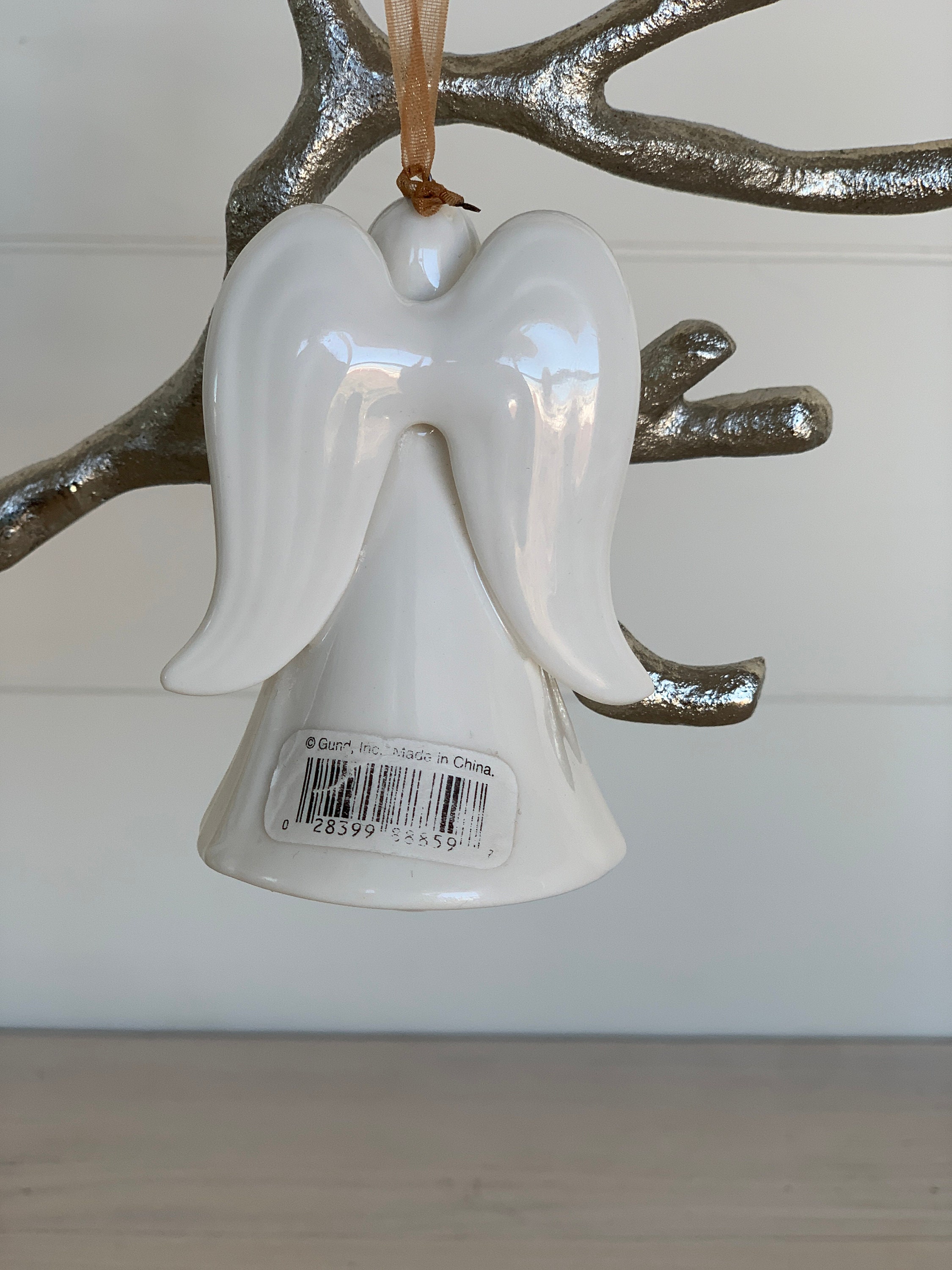 Gund Porcelain believe Angel Bell Christmas Ornament Vintage - Etsy