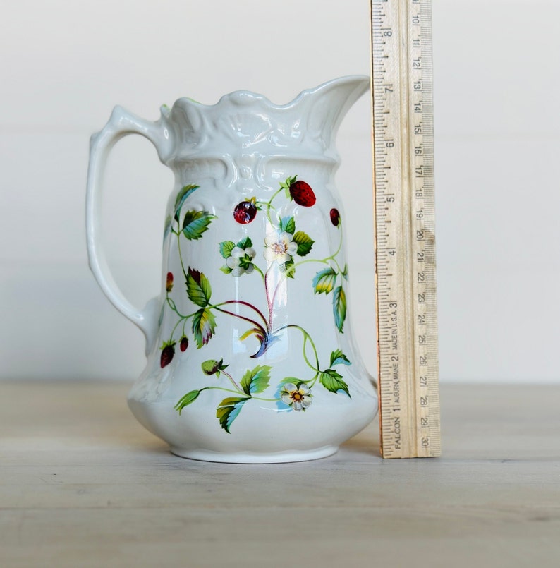 Old Foley Strawberry Pitcher and Basin - Etsy
