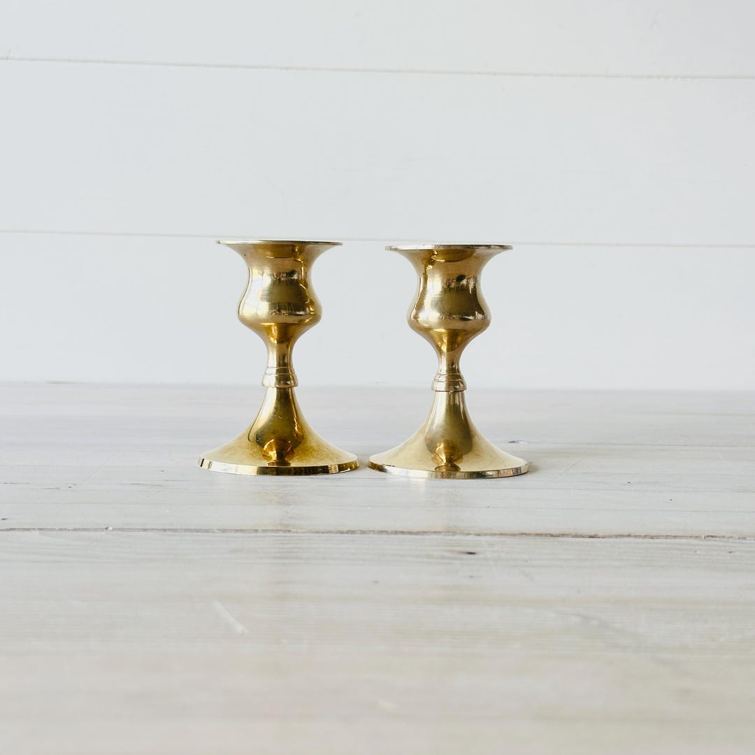 Vintage Brass Candlestick Holders Set of 2 - Etsy