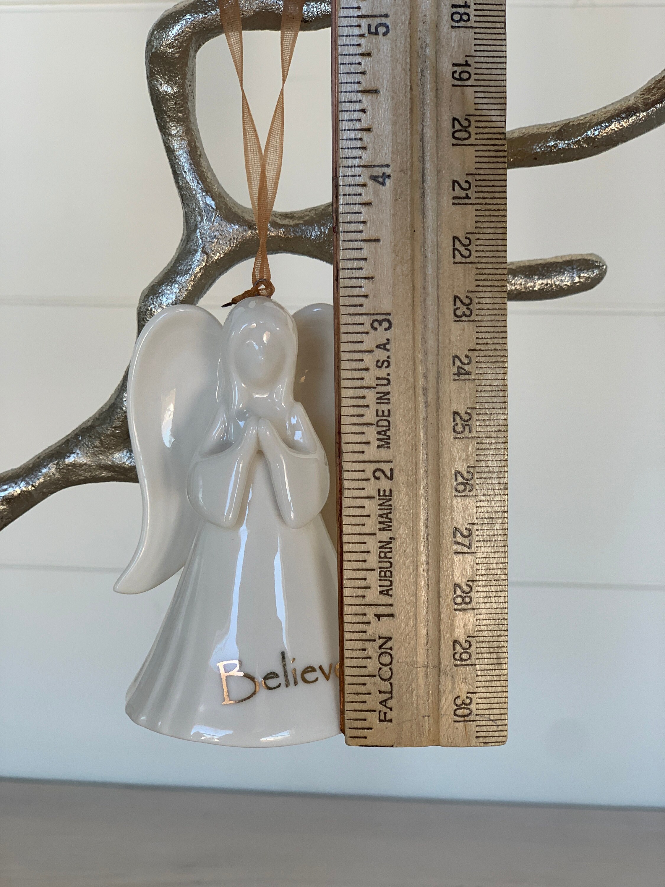Gund Porcelain believe Angel Bell Christmas Ornament Vintage - Etsy