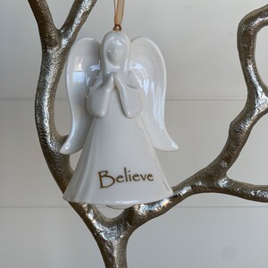 Gund Porcelain believe Angel Bell Christmas Ornament Vintage - Etsy