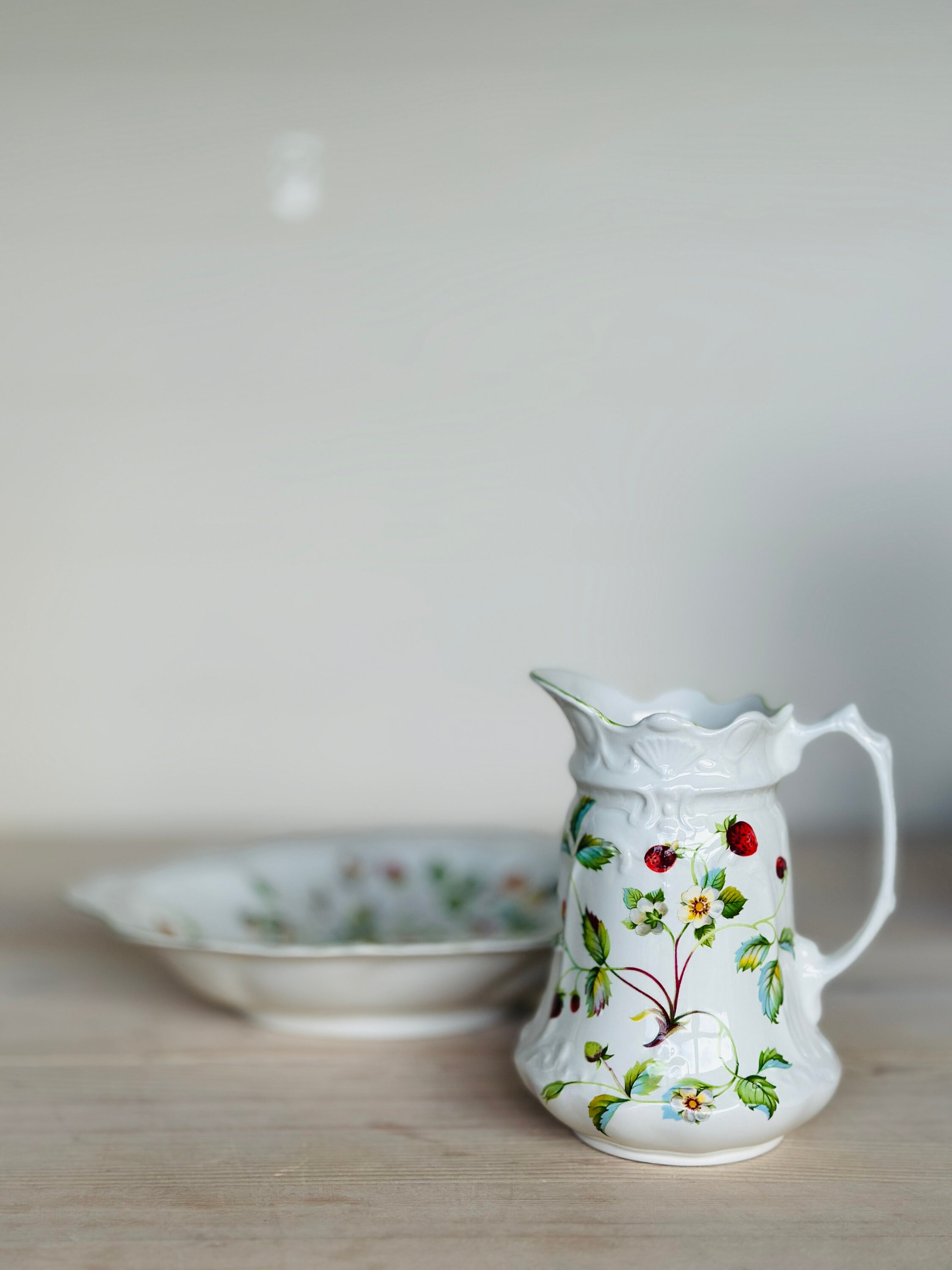Old Foley Strawberry Pitcher and Basin - Etsy