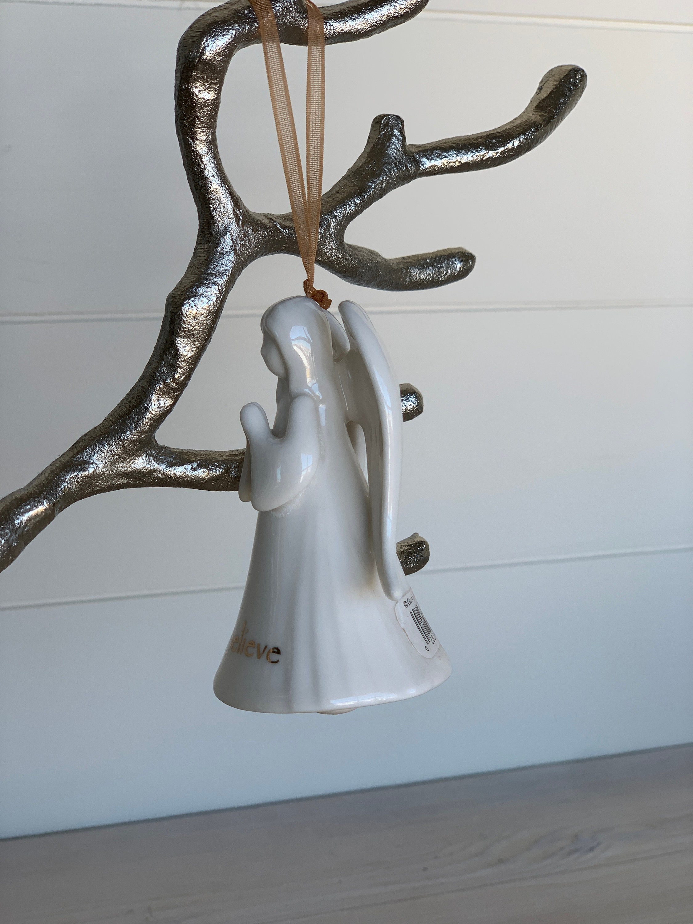 Gund Porcelain believe Angel Bell Christmas Ornament Vintage - Etsy