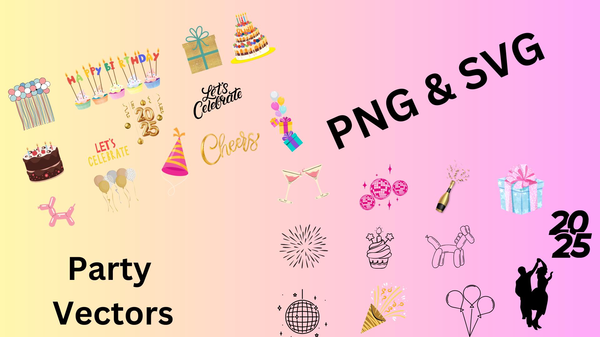 Party Vectors PNG SVG Images - Etsy