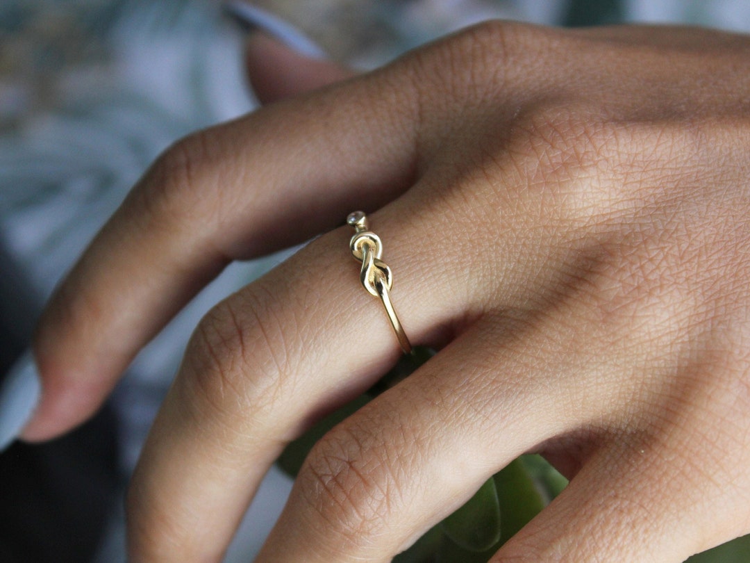 14k Solid Gold Infinity Ring, Infinity Love Ring, Simple Infinity Ring ...