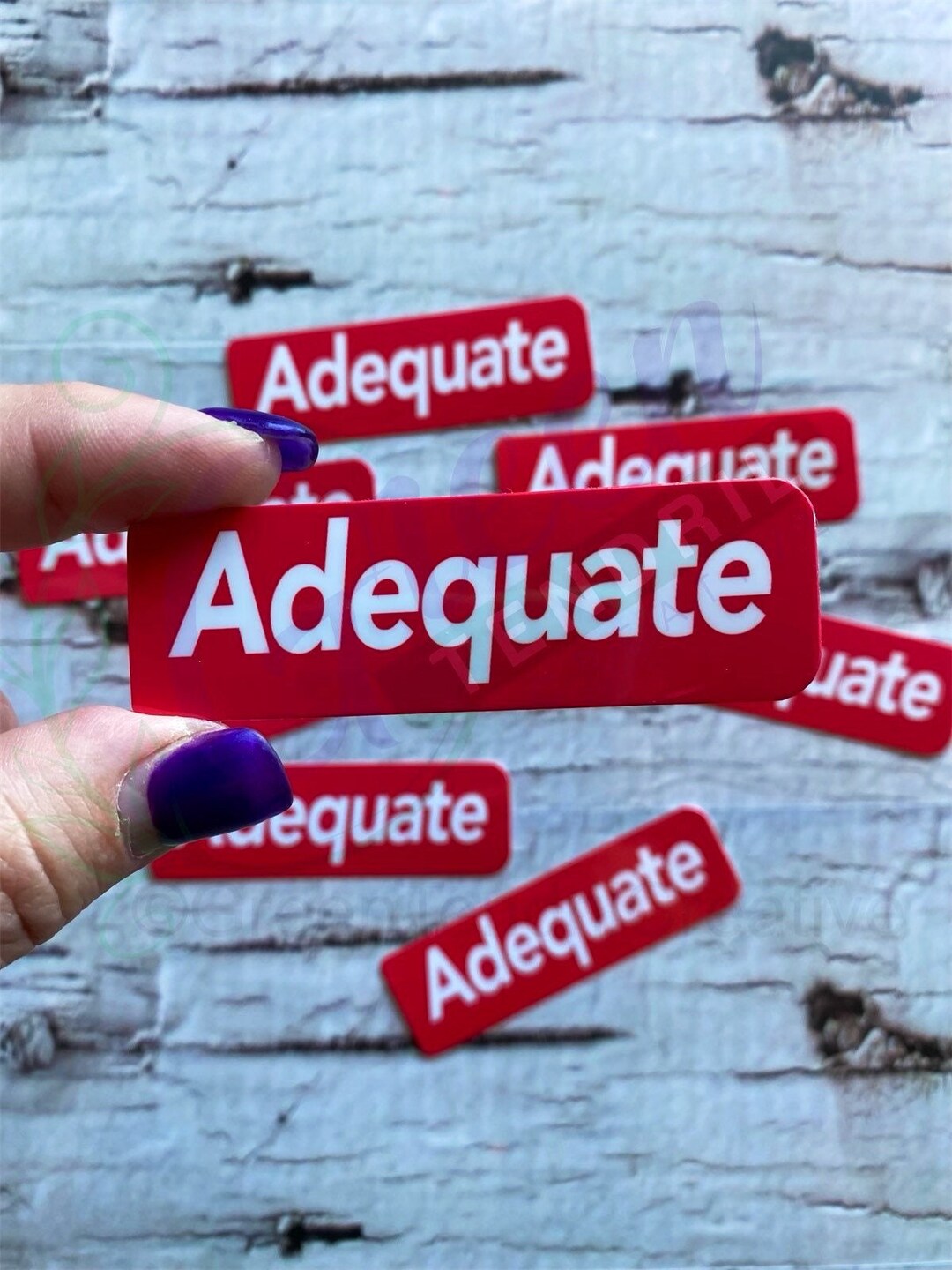 Adequate Sticker, Play on Popular Brand Name Sticker, Funny Sticker ...