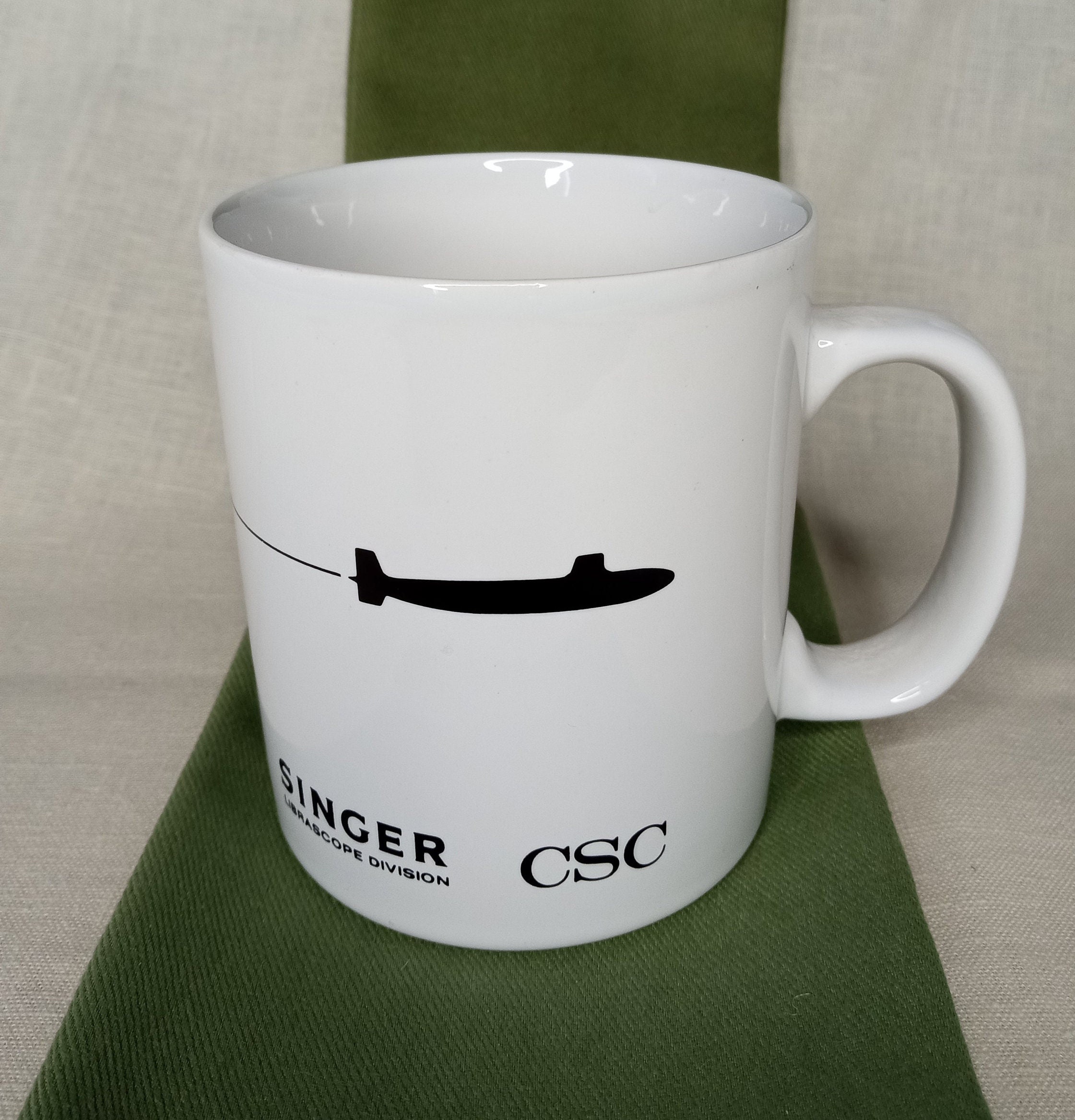 RARE Vintage Submarine Combat Systems Coffee Mug RCA Singer Librascope ...