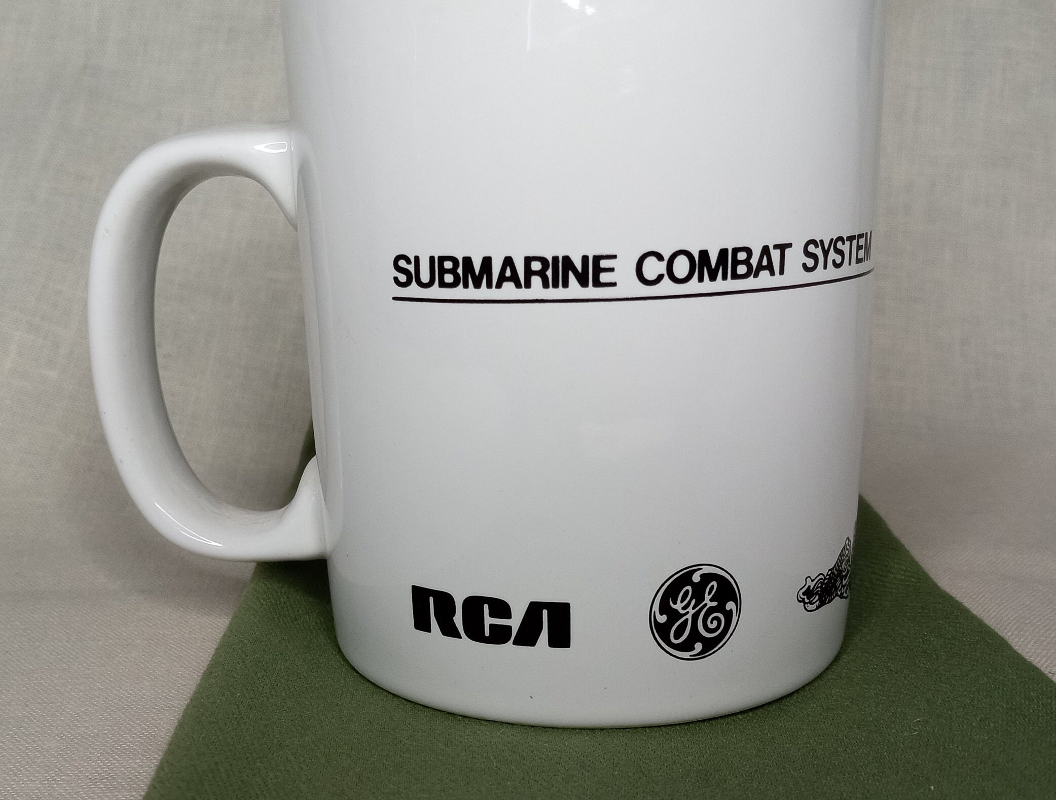 RARE Vintage Submarine Combat Systems Coffee Mug RCA Singer Librascope ...