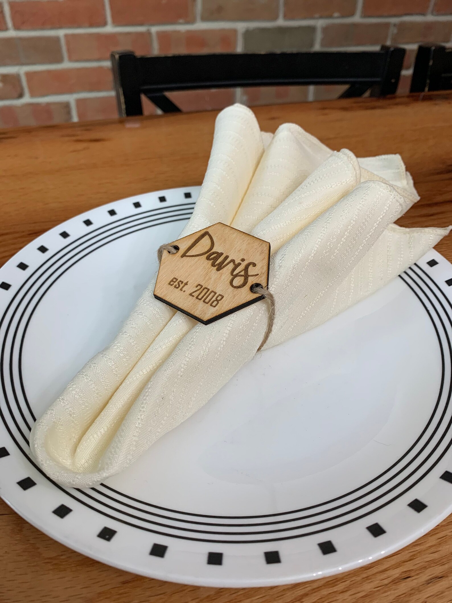 Wooden Personalized Napkin Ring Holders (set of 10) | Custom Napkin ...