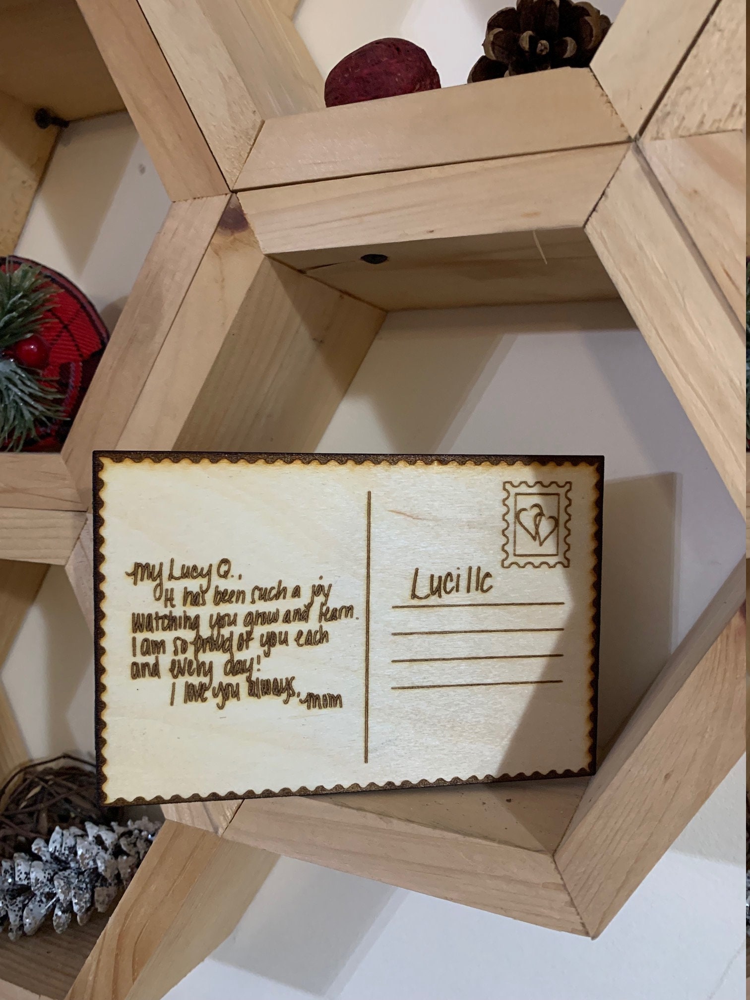 Personalized Handwritten Wooden Post Card - Etsy