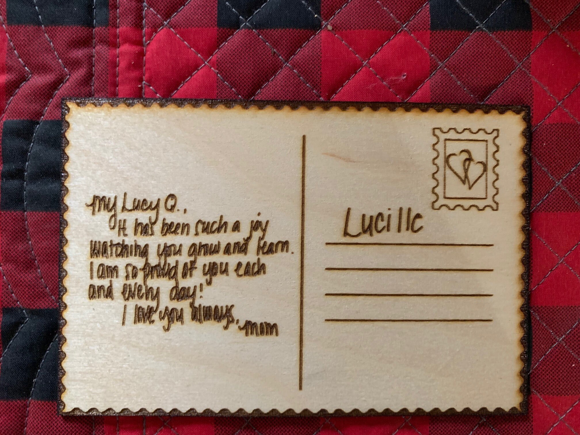 Personalized Handwritten Wooden Post Card - Etsy