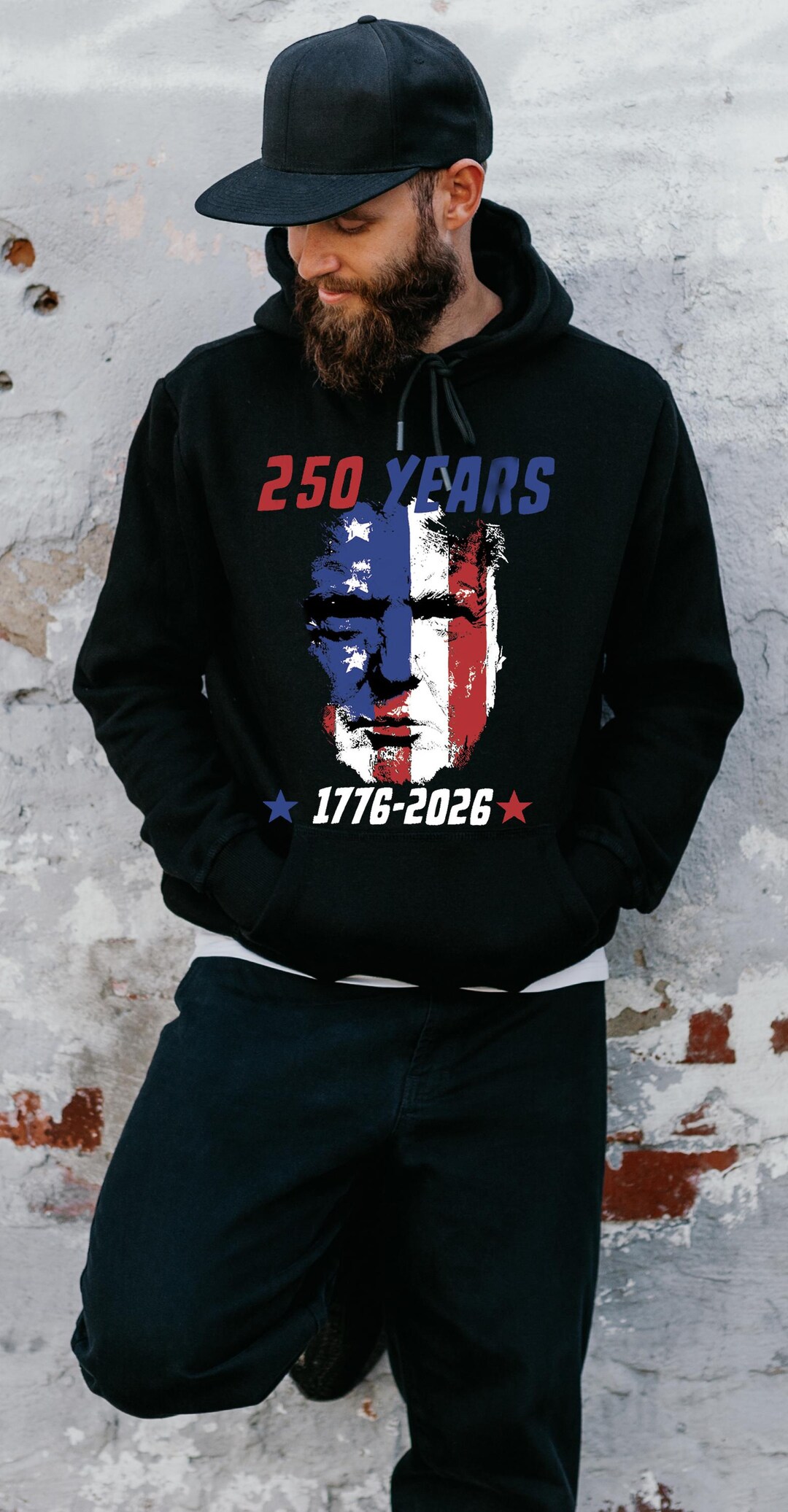 TRIMP 250 Big Face Patriotic USA Hoodie - Etsy