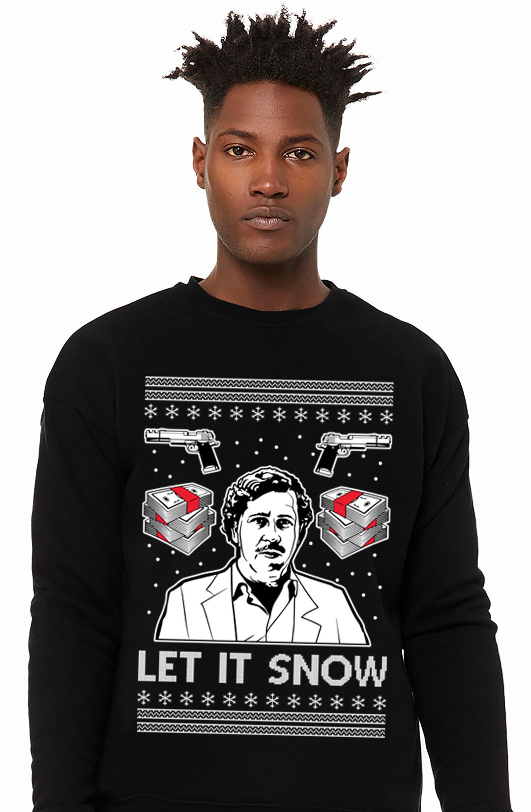 Pablo Escobar Let It Snow Black Christmas Sweater - Etsy