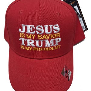 Trump is My President Jesus is Saviour Red MAGA Hat - Etsy