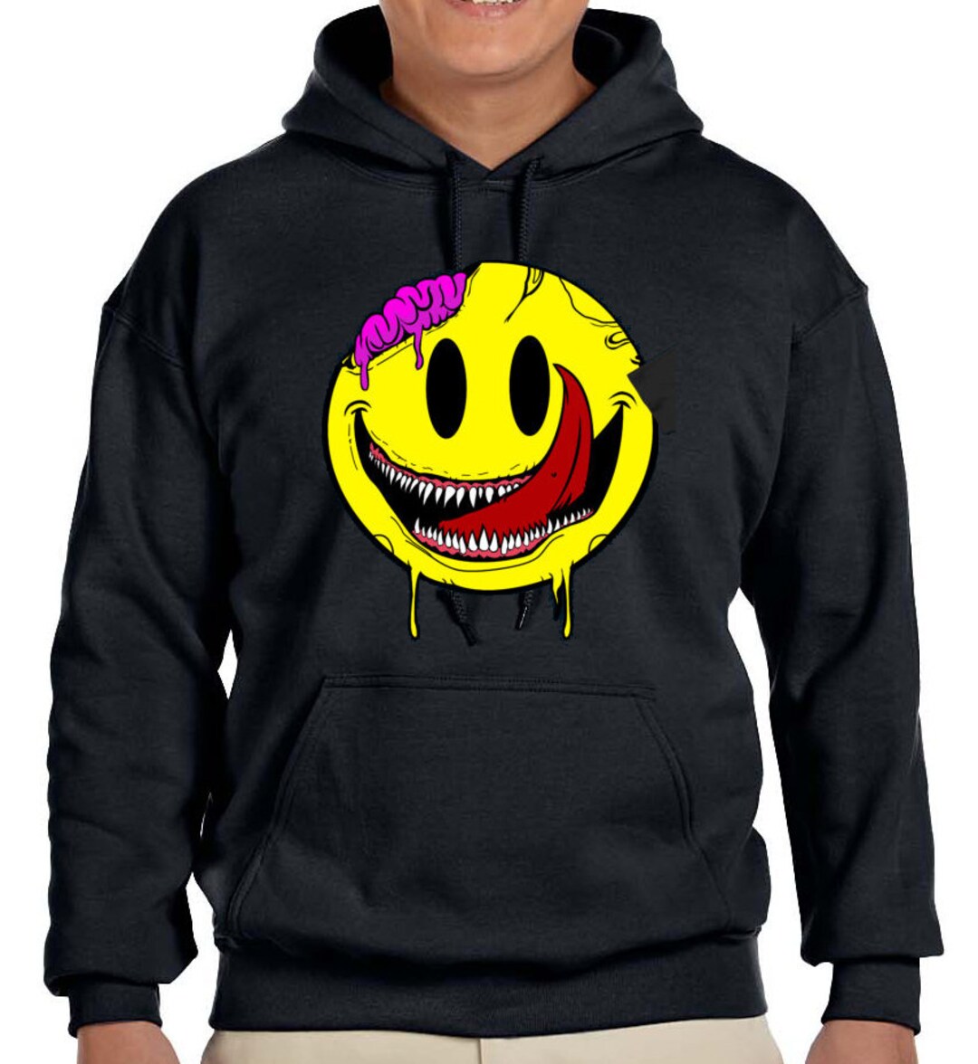 Smile Skull Venom Teeth Profile Black Hoodie - Etsy