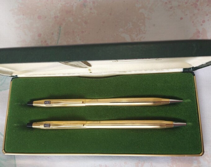 Cross Gold Filled Ballpoint Pen & 0.9 Mm Pencil Set With IBM Logo on ...