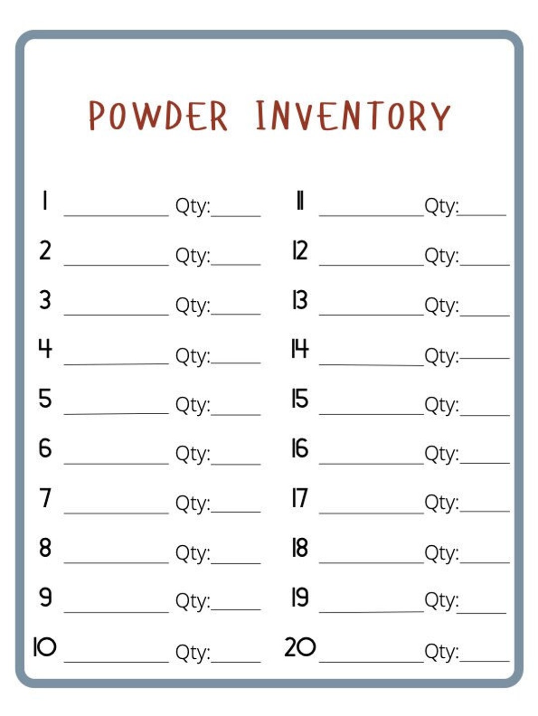 Powder Inventory - Etsy