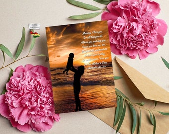 Mothers Day Sunset Card Mother's Day Greeting Cards Mom - Etsy