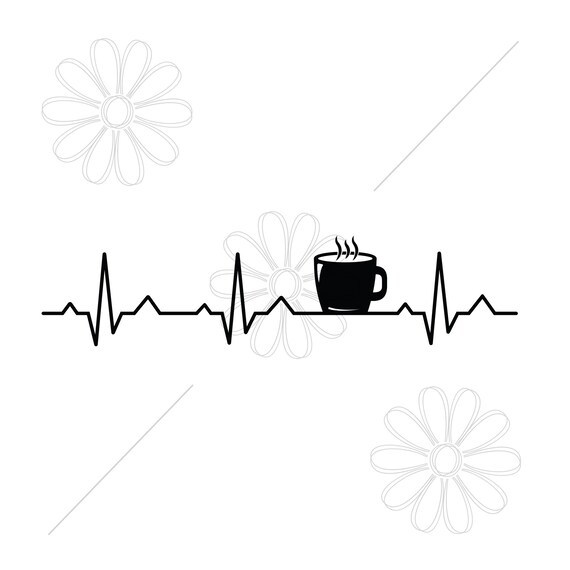 Heartbeat Coffee Coffee is Life SVG PNG Files for | Etsy
