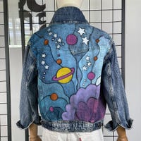 Custom Hand Painted Self Portrait Denim Jacket - Made to Order ...