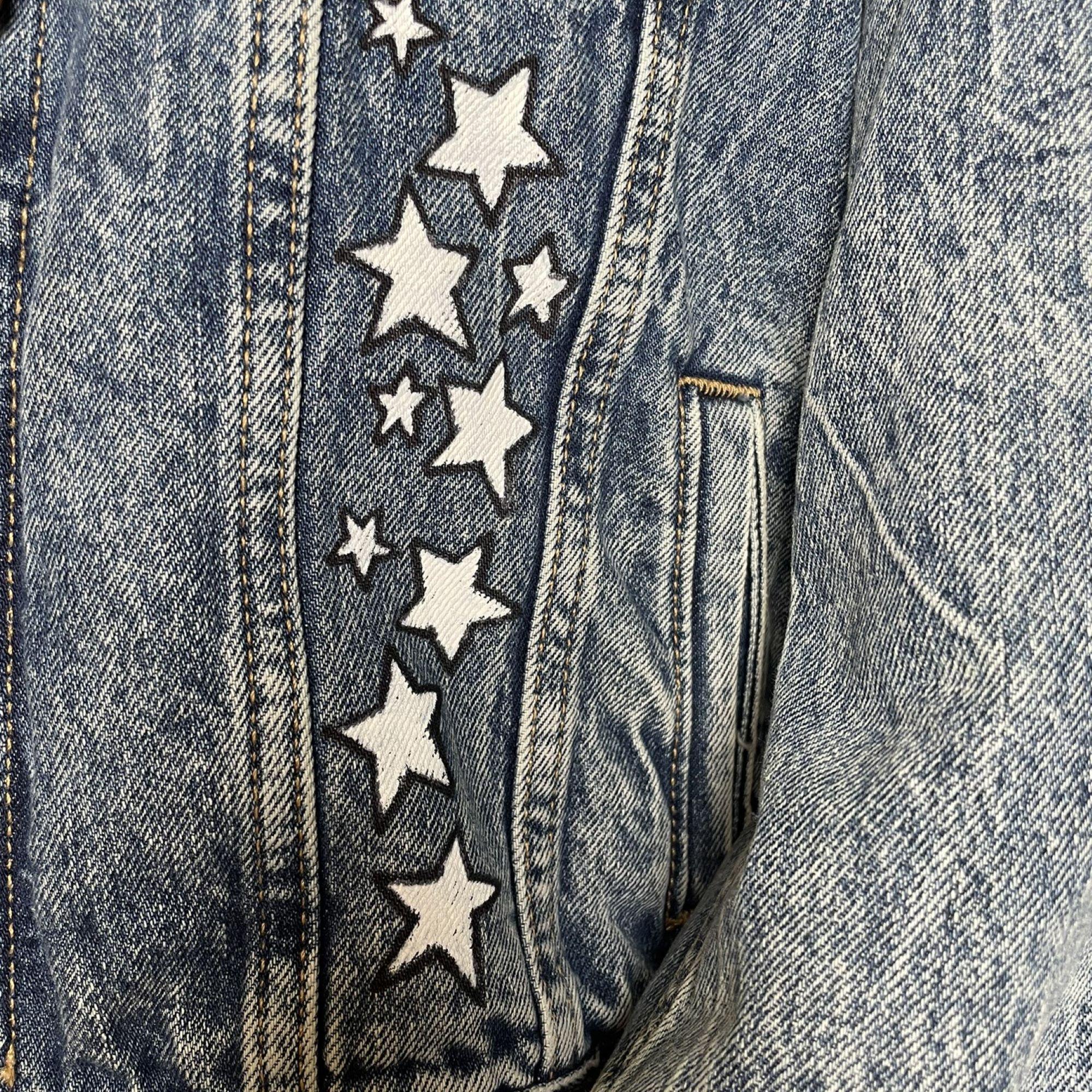 Peter Max Inspired Hand Painted Denim Jacket - Etsy