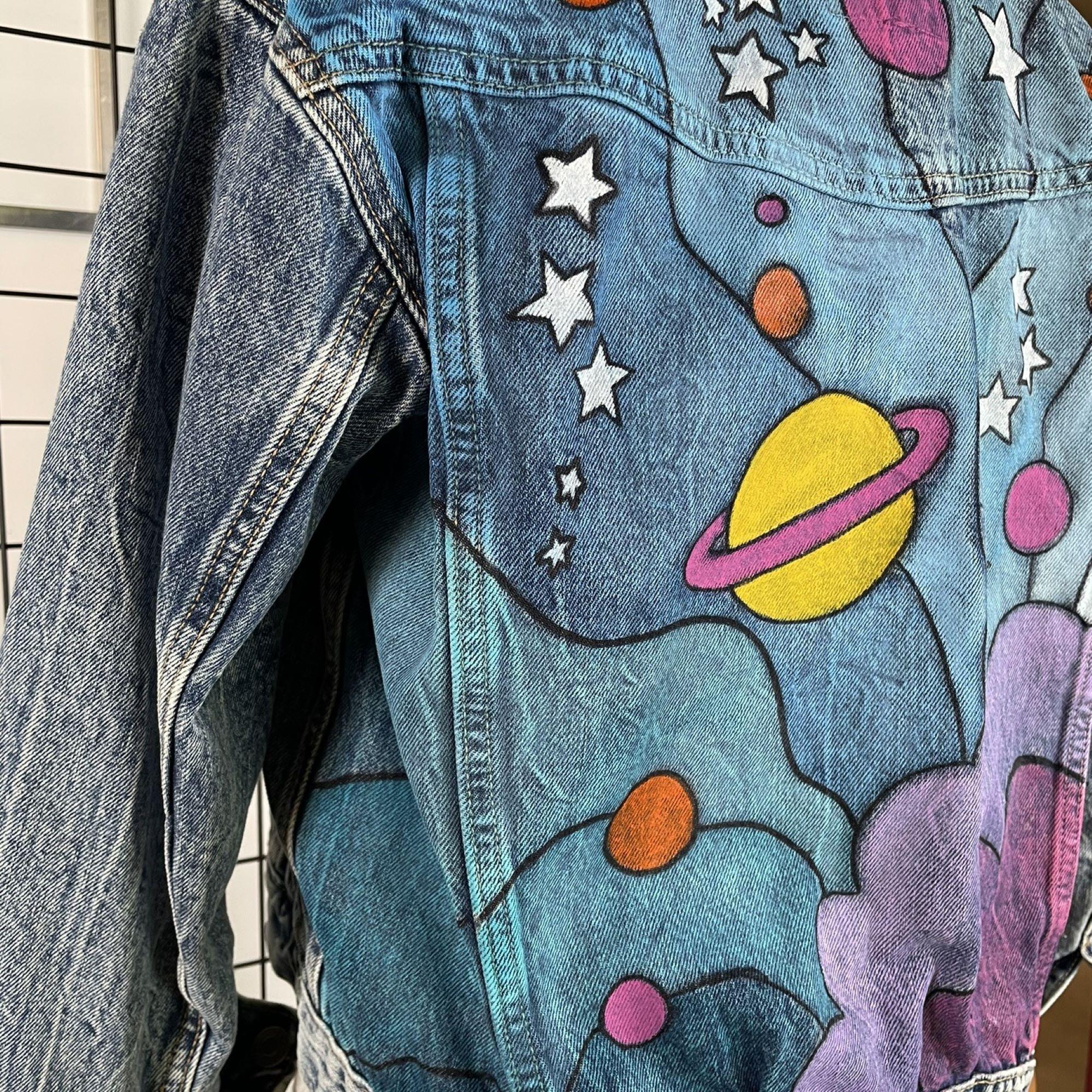 Peter Max Inspired Hand Painted Denim Jacket - Etsy