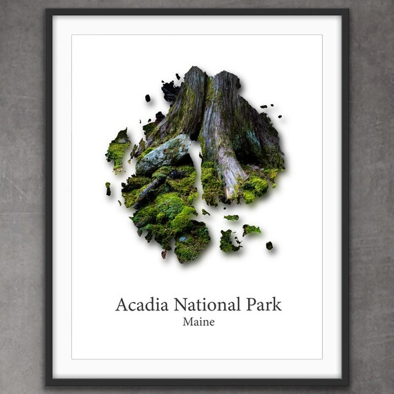 Acadia National Park Maine on MDI Outline - Etsy