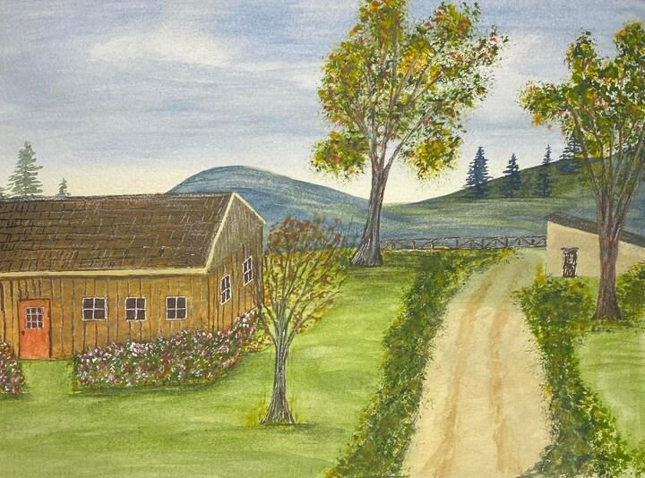 Farm Watercolor Painting - Etsy