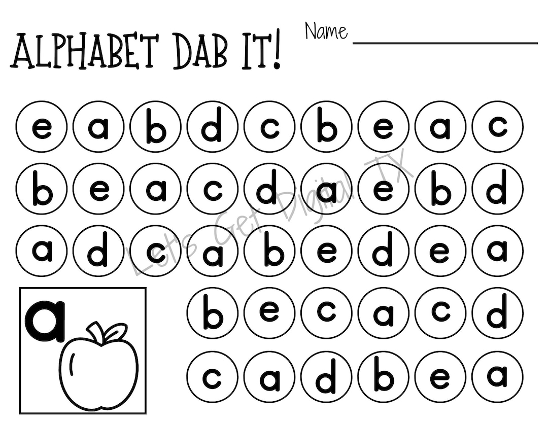 Alphabet Dab It Sheets, Preschool Prek Kindergarten Phonics, Alphabet Identification Worksheet ...