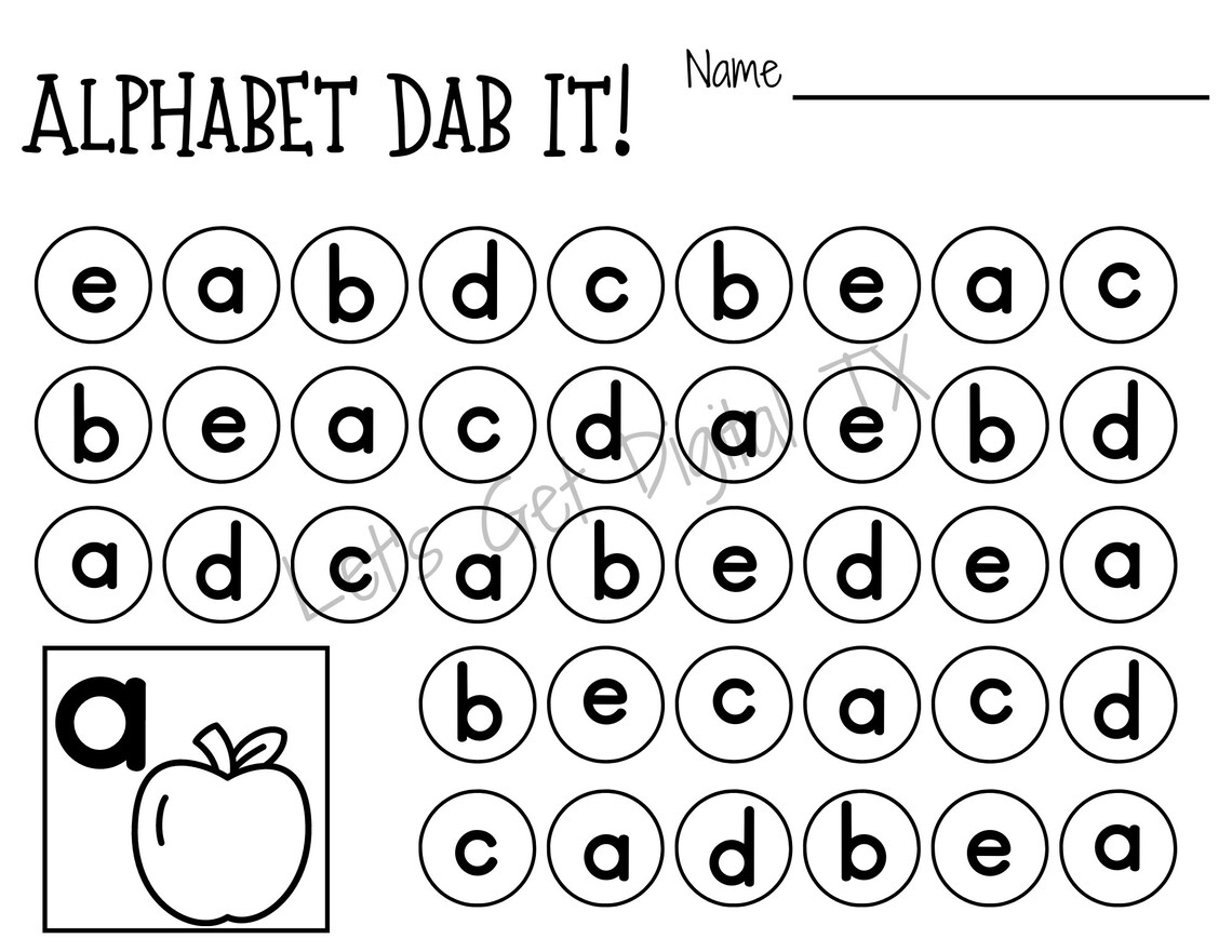 Alphabet Dab It Sheets, Preschool Prek Kindergarten Phonics, Alphabet ...