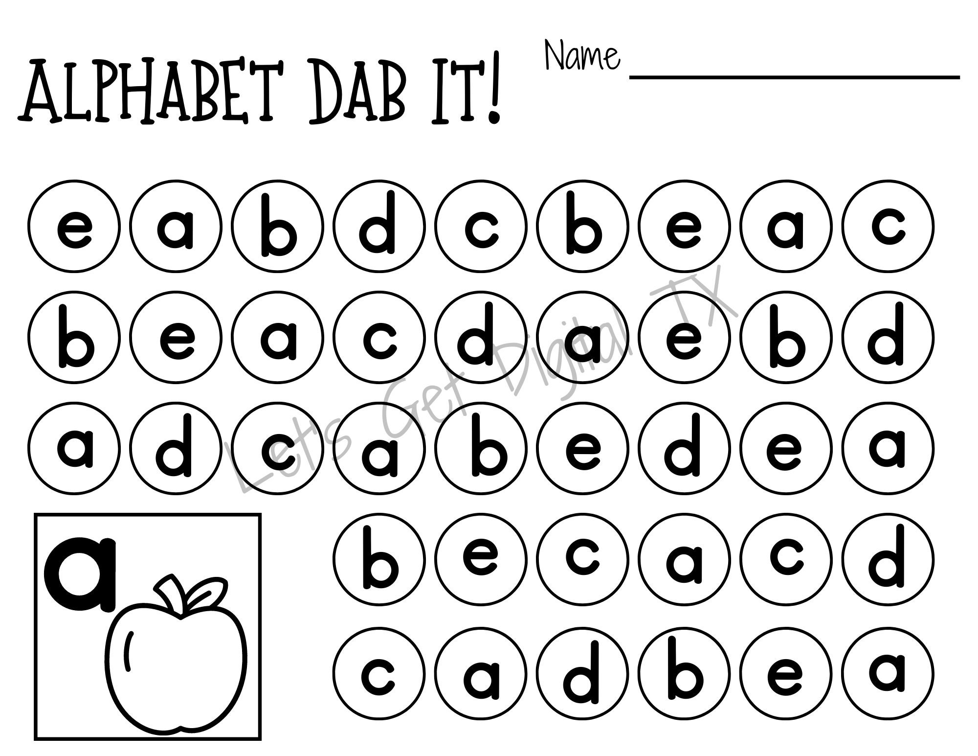 Alphabet Dab It Sheets, Preschool Prek Kindergarten Phonics, Alphabet ...