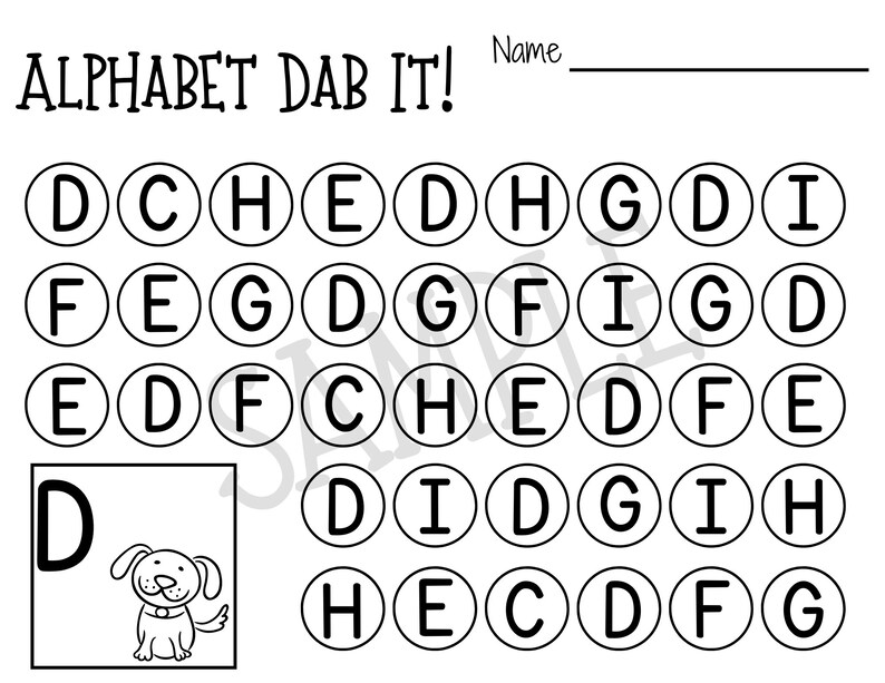 Alfabeto de letras mayúsculas Dab It, Fonética preescolar prekínder ...