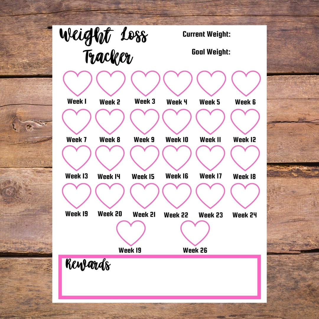 Weight Loss Reward Template, Printable Weight Loss Tracker, Digital ...