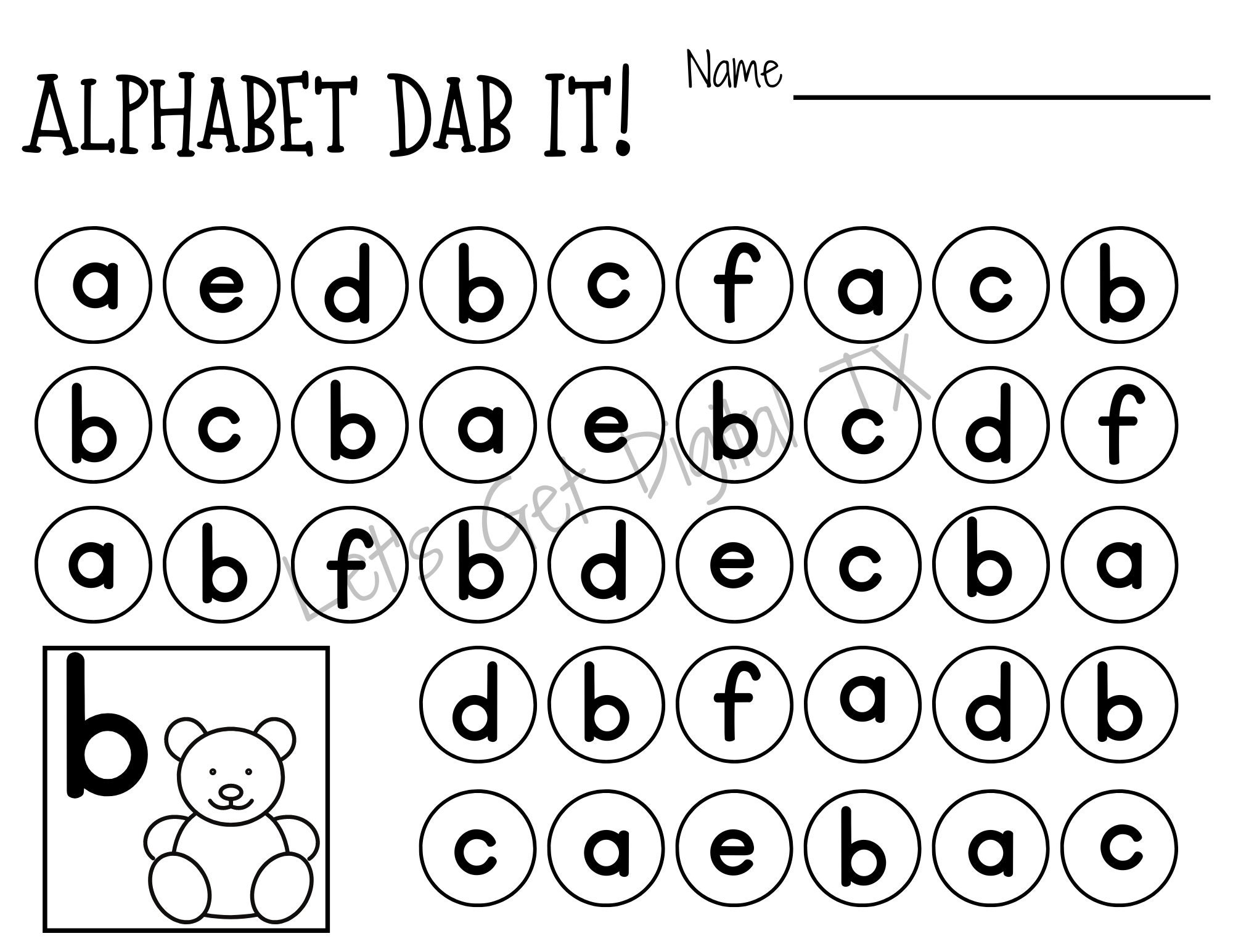 Alphabet Dab It Sheets, Preschool Prek Kindergarten Phonics, Alphabet ...