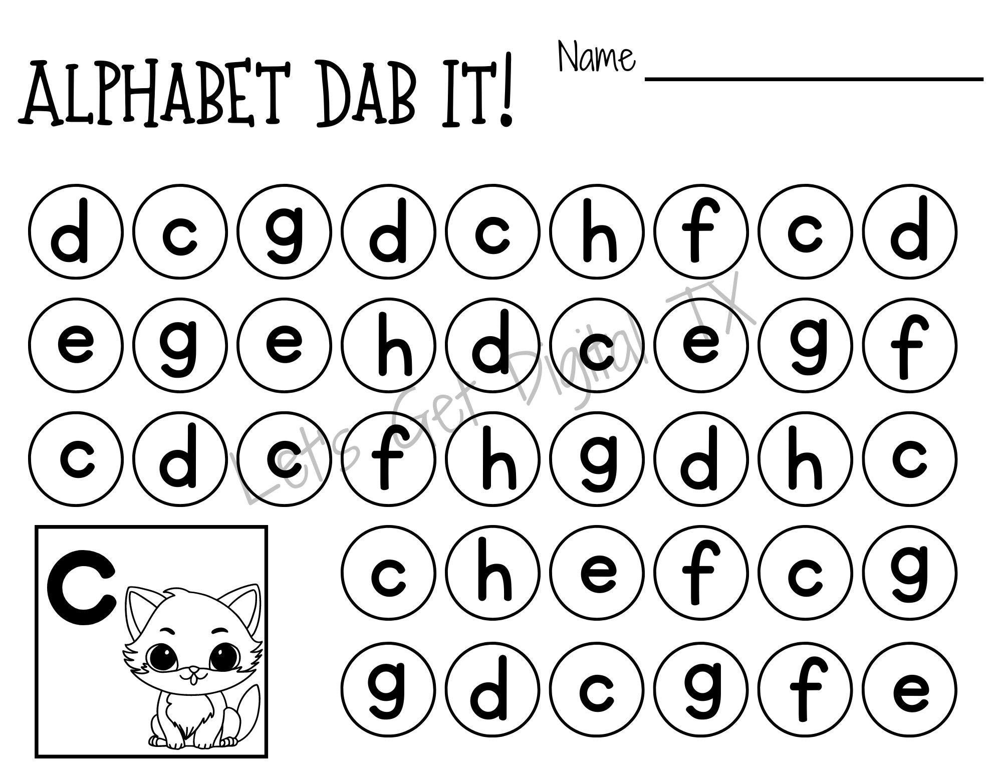 Alphabet Dab It Sheets, Preschool Prek Kindergarten Phonics, Alphabet ...
