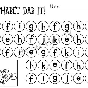 Alphabet Dab It Sheets, Preschool Prek Kindergarten Phonics, Alphabet ...