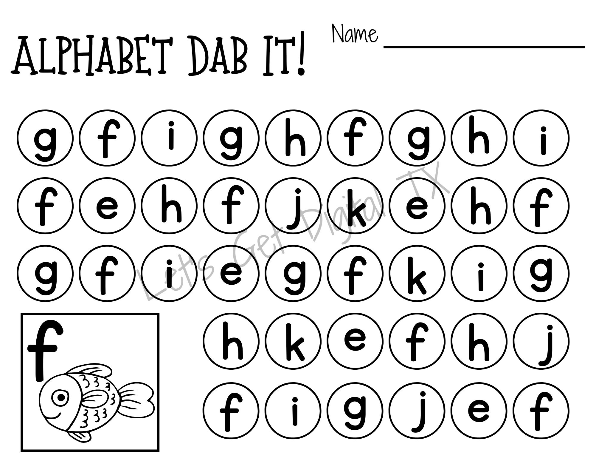 Alphabet Dab It Sheets, Preschool Prek Kindergarten Phonics, Alphabet ...